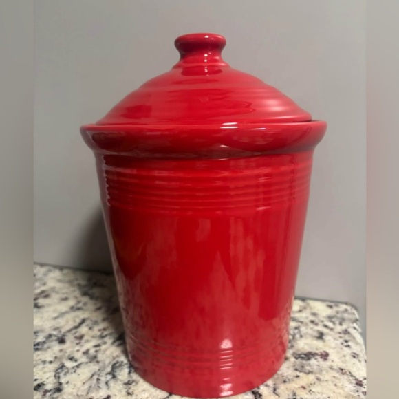 Fiestaware | Kitchen | Red Homer Laughlin Fiesta Canister With A Lid ...